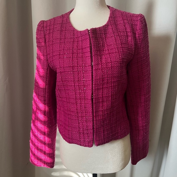 Jackets & Coats | Pink Chanel Style Tweed Jacket As New | Poshmark
